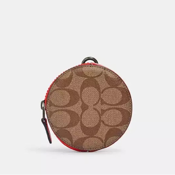 Coach | Accessories | Coach Round Coin Case In Colorblock Signature ...